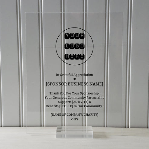 Sponsor Recognition - Donor - Floating Award Plaque - Framed - Thank Y ...